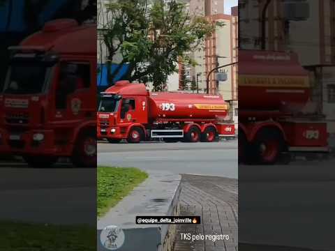 Flagrante de deslocamento da "Equipe Delta" do Corpo De Bombeiros Voluntários de Joinville-Sc.
