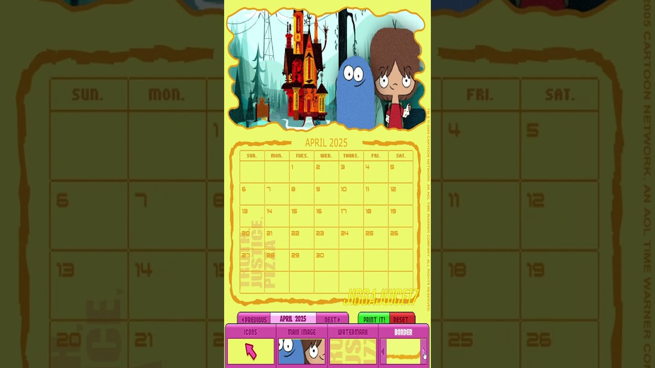 Cartoon Network - Make a Calendar 2005 Flash Game Gameplay