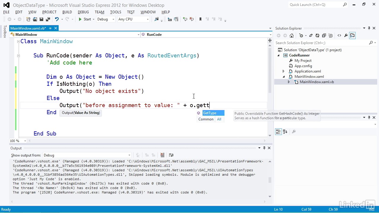 6 1 Object data type : Visual Basic Essential Training