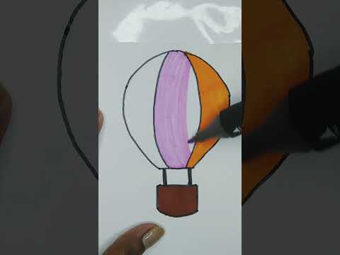 Hot air balloon #drawing #art #kids #easydrawing #drawingvideo #youtubeshorts #shorts #shortsvideo