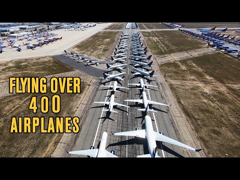 Video - Fly Over Runway with Unused Jets | Airplane Boneyard
