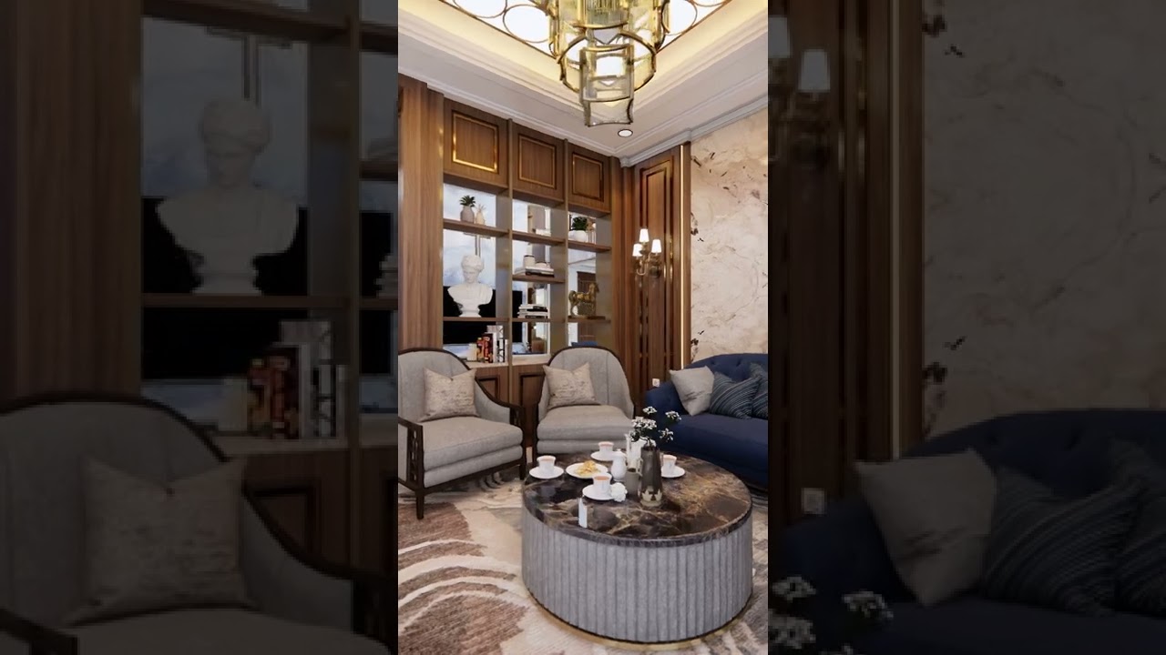 Desain Interior Ruang Tamu Rumah Klasik Modern 3.5 Lantai Bapak Sirait @ Bandung