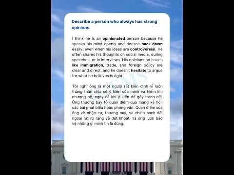 IELTS Speaking Part 2: Describe a person who always has strong opinions #igems #ielts #ieltsspeaking
