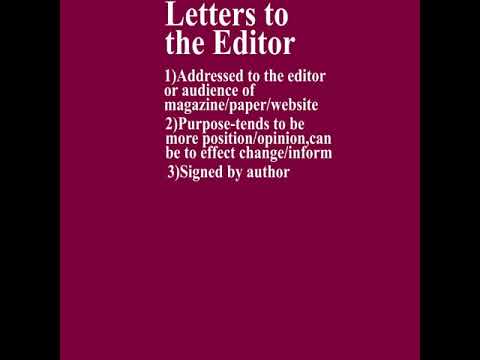 Letter to the Editor - Contents and structure