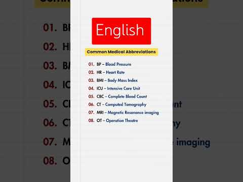 #english #abbreviation #medicalfield