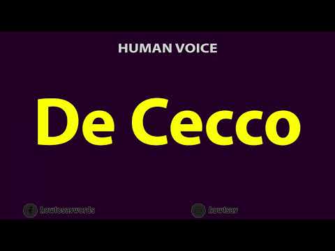 How To Pronounce De Cecco