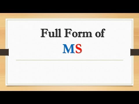 Full Form of MS || Did You Know?