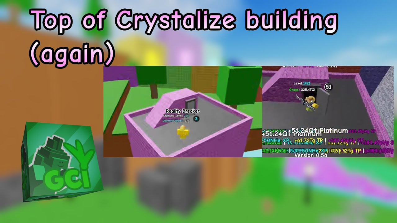 Top of Crystalize building again (secret obby v2) | Grass Cutting Incremental