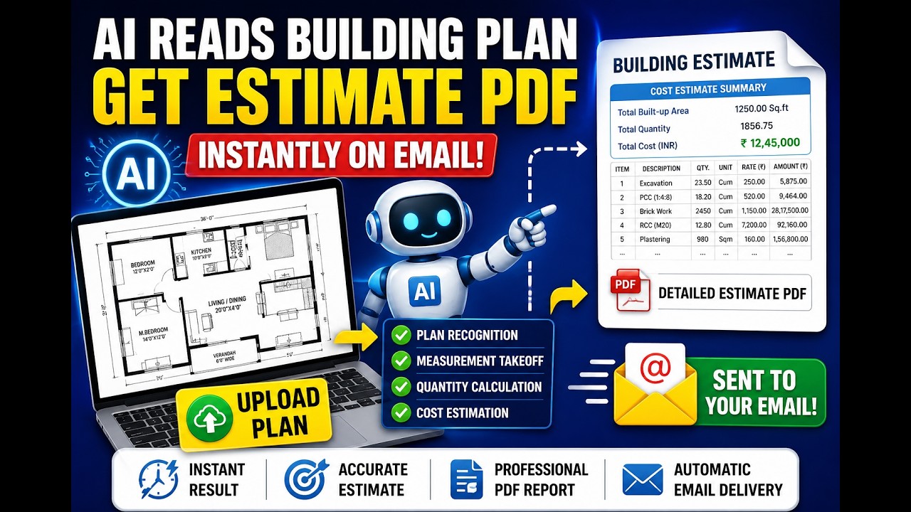 Building Estimate from Plan | AI Quantity Takeoff & Construction Cost PDF (Instant)