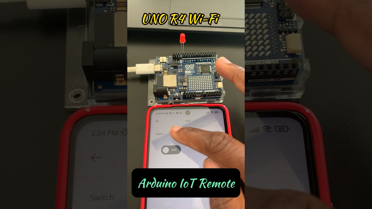 Control an LED with UNO R4 Wi-Fi using Arduino Cloud. #unor4wifi #arduinocloud #iot