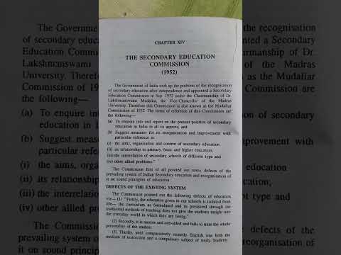 What is the Secondary Education Commission 1952 53 termed as?#youtubeshorts