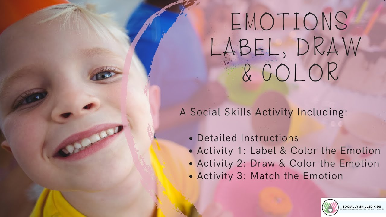 Emotions Label, Draw, Color | Social Emotional Worksheet Activity