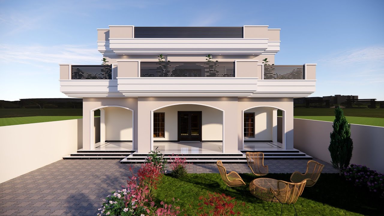 Two-Story Modern House Design | Modern Village House Design | House Design Ideas