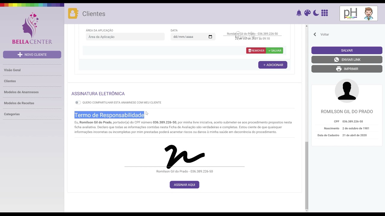 Tutorial de como configurar o Termo de Responsabilidade