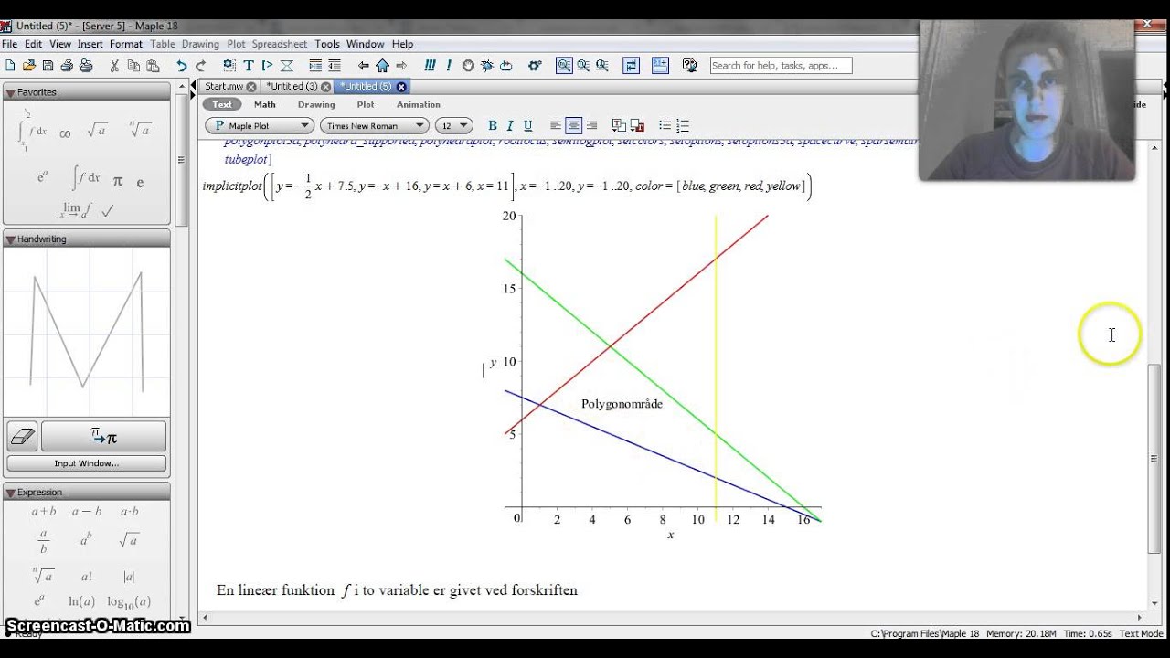 Linear Programming Maple 18