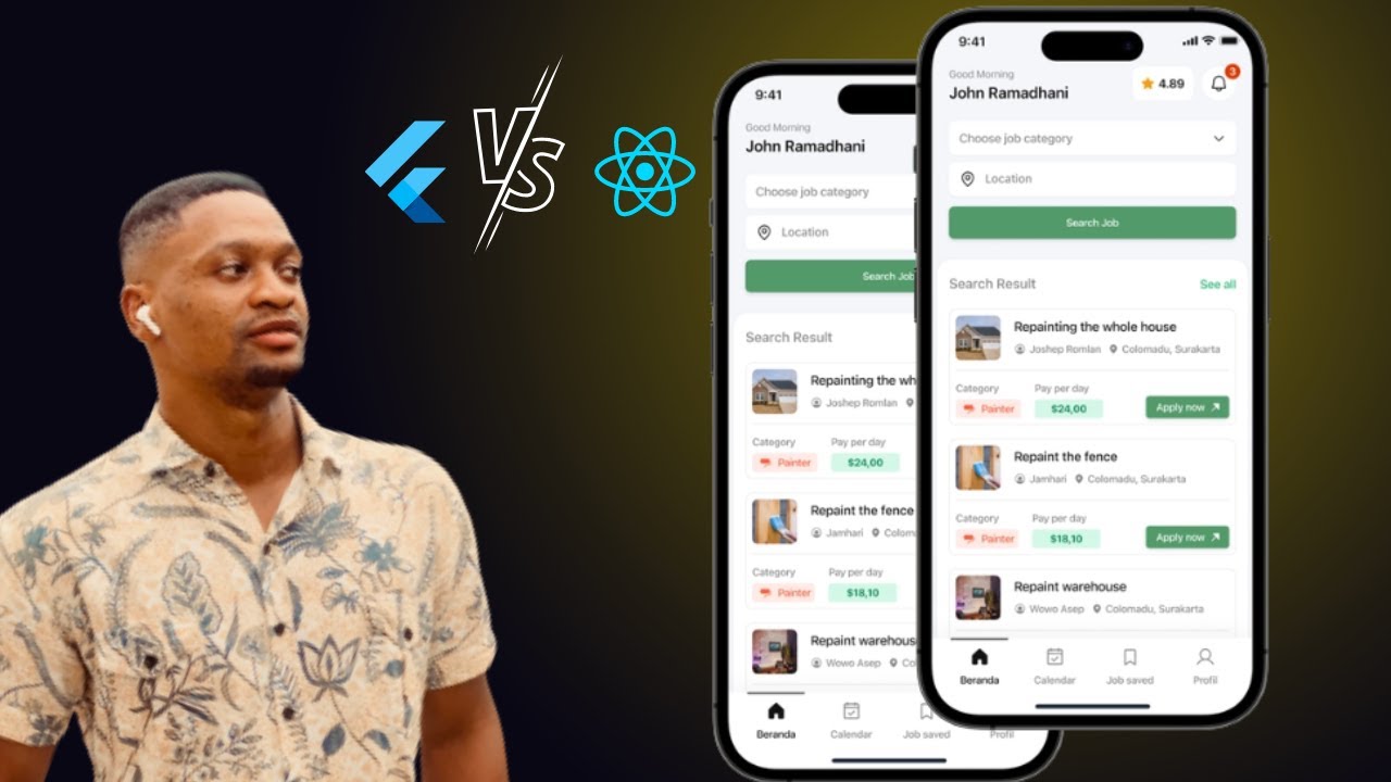 Flutter vs React Native: Building a Household Service App UI with Both Frameworks