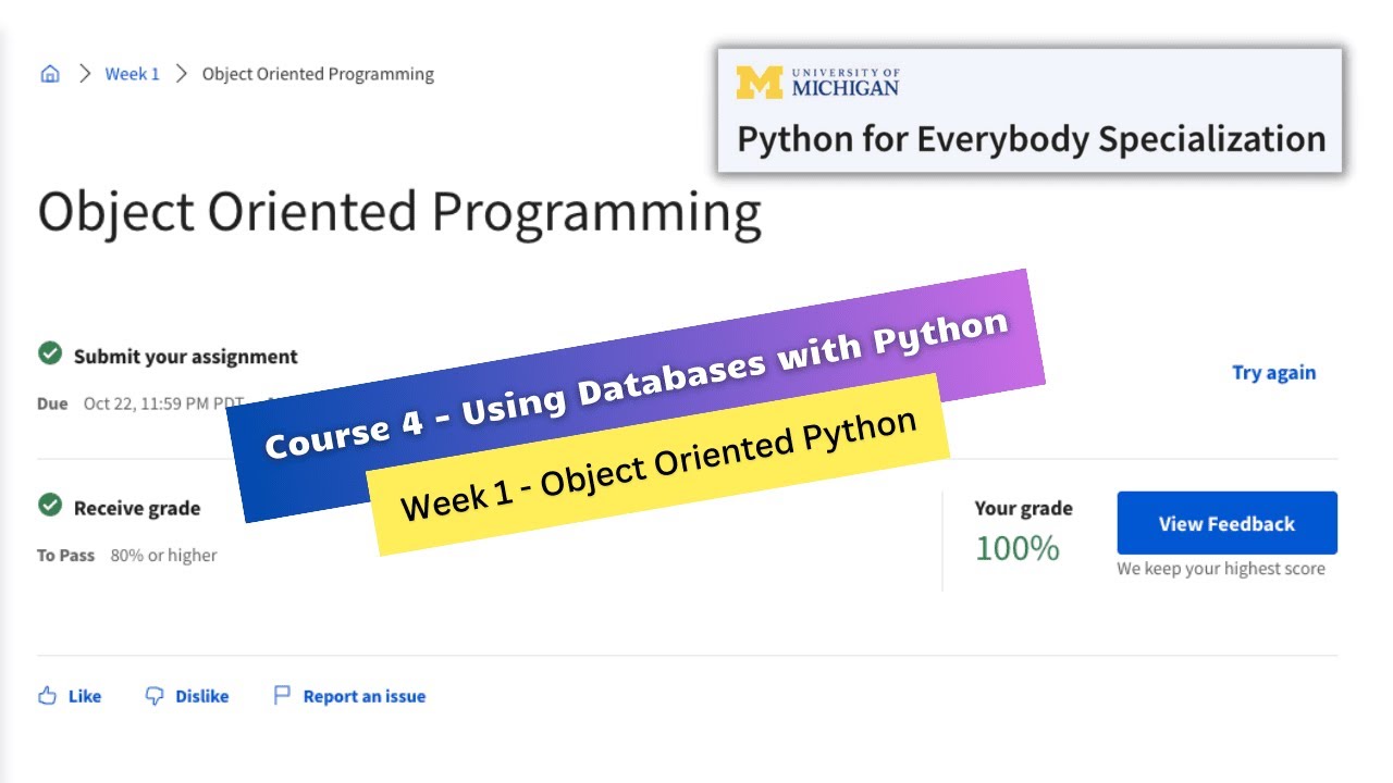 using databases with python week 1 assignment || Python for Everybody Specialization