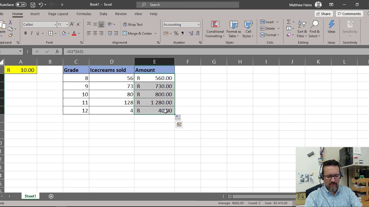 Level 2 Excel Lesson 1