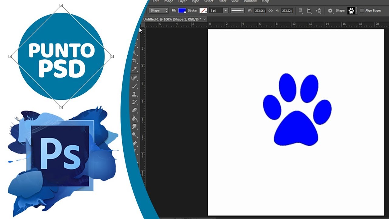 Crear una Huella de Perro o Gato Vector - Photoshop CS6 2018 -  Create a Vector Paw Print