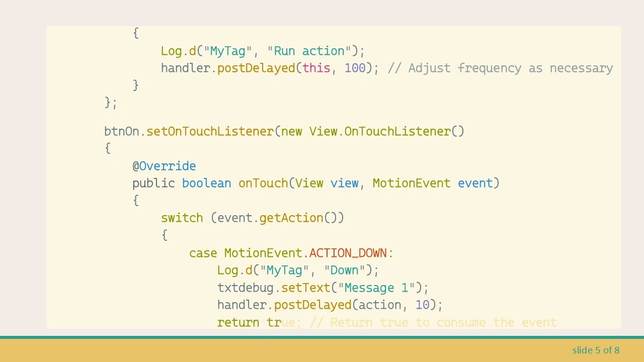 How to Show Different Messages on Button Press and Release in Android