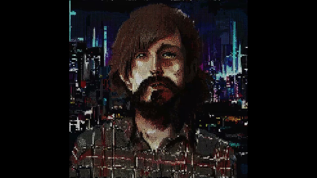 ASCII Wave Self Portrait (looping animation)