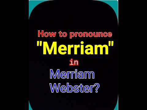 How to pronounce "Merriam" in Merriam Webster?