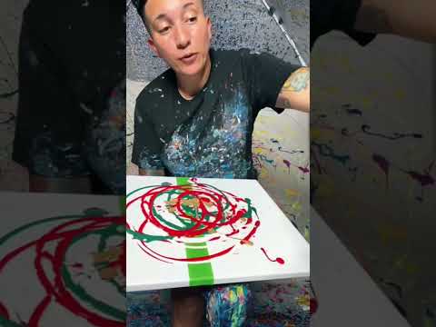 Making Christmas Themed Anniversary Spin Art