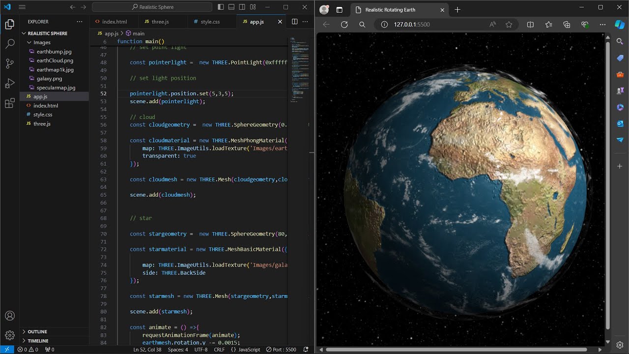 How To Create Animated Rotating Sphere With WebGl And Using CSS | Gyroscope World Spinning Animation