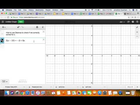Solve for x using Desmos Part 1