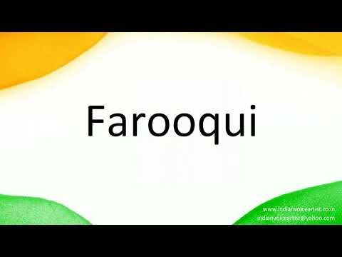 How to correctly pronounce in Hindi "Farooqui".