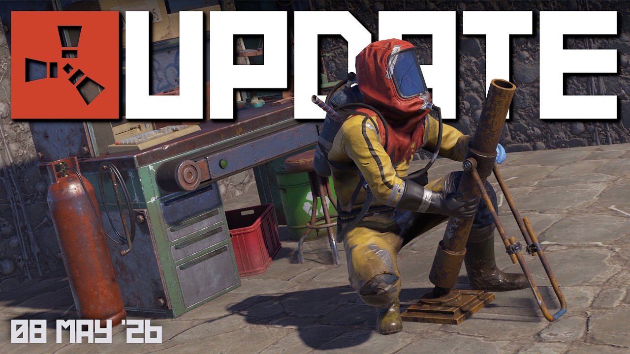 Mortar, Workbench upgrades, Crypt skin Rust Update 8th May 2026