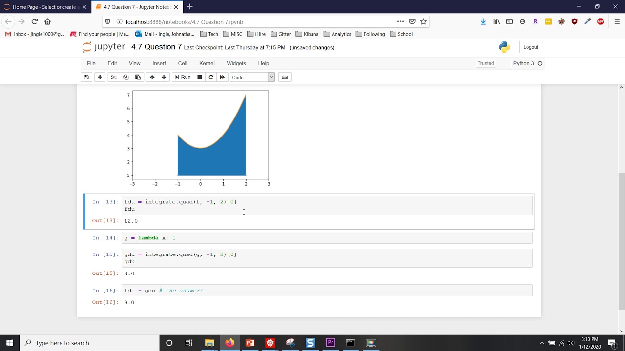 Python Calculus - Area Between Two Curves (Scipy and Numpy)