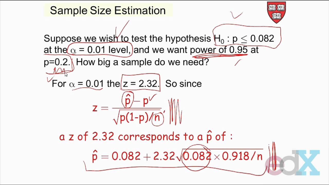 Week 7 : SAMPLE SIZE ESTIMATION