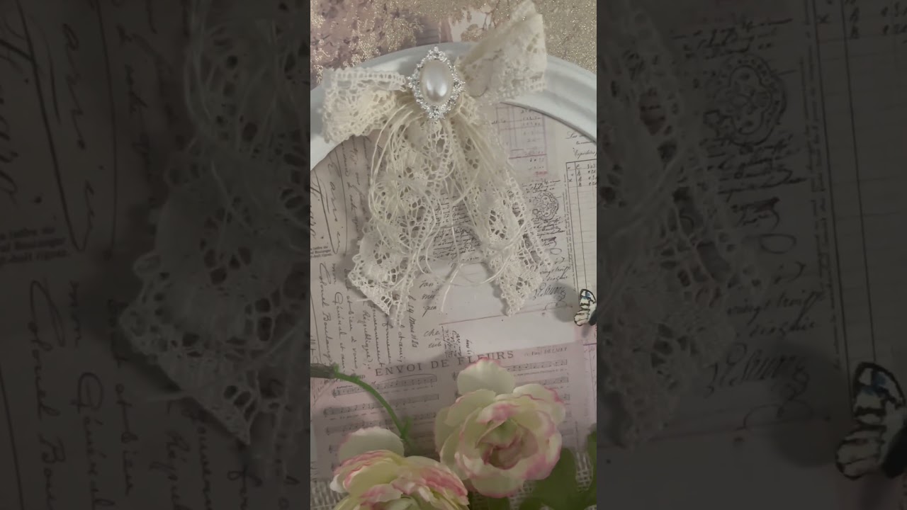 Vintage frame makeover. Stunning with these soft color roses and vintage paper