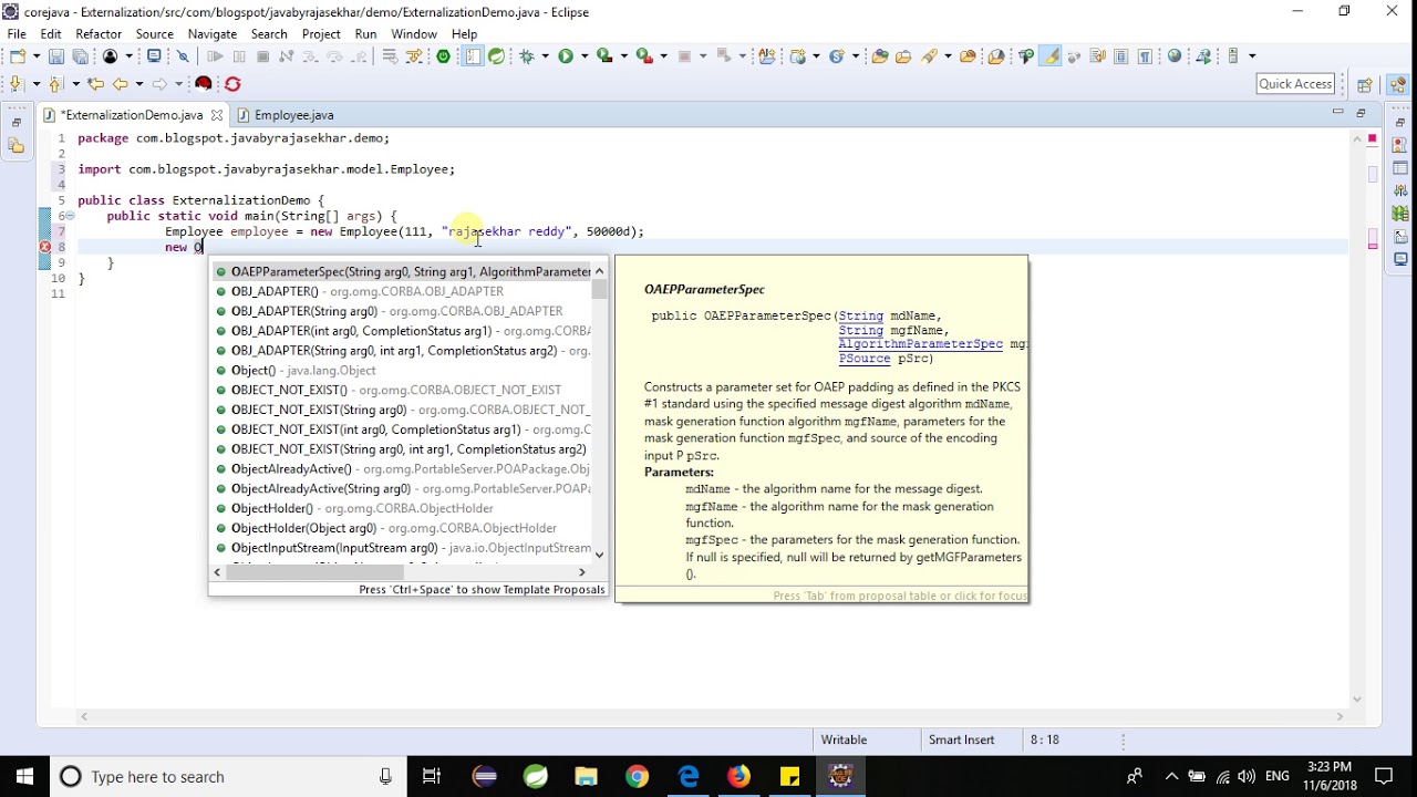 Externalization in Java