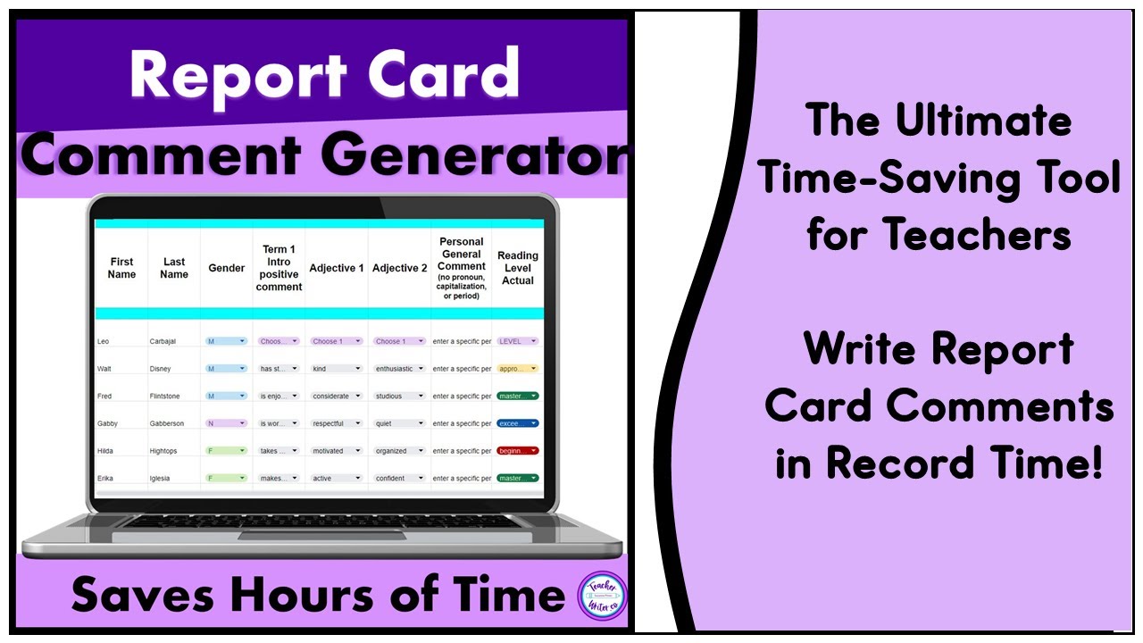 Report Card Comments Generator -Write Your Report Cards Faster Than Ever