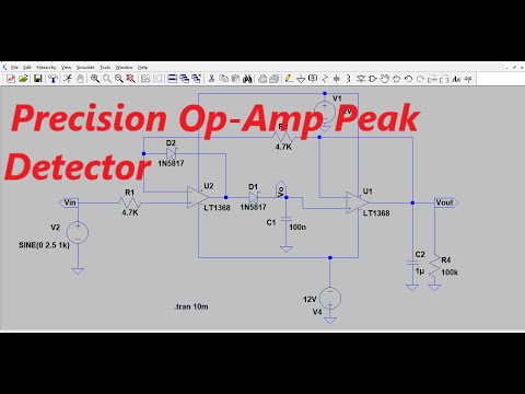 LT Spice - Precision Op-Amp Peak Detector Circuit Realization & Simulation