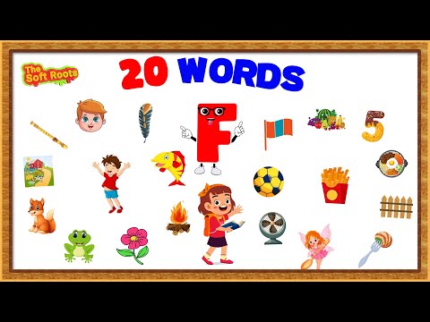 Words That Start with F | 20 Words From Letter F | Kids Learning | 20 Words from Each Alphabet