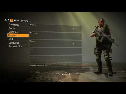 The Division 2 - Options: Gameplay, Audio, Graphics, Controls, Language, Acessibility Details (2019)