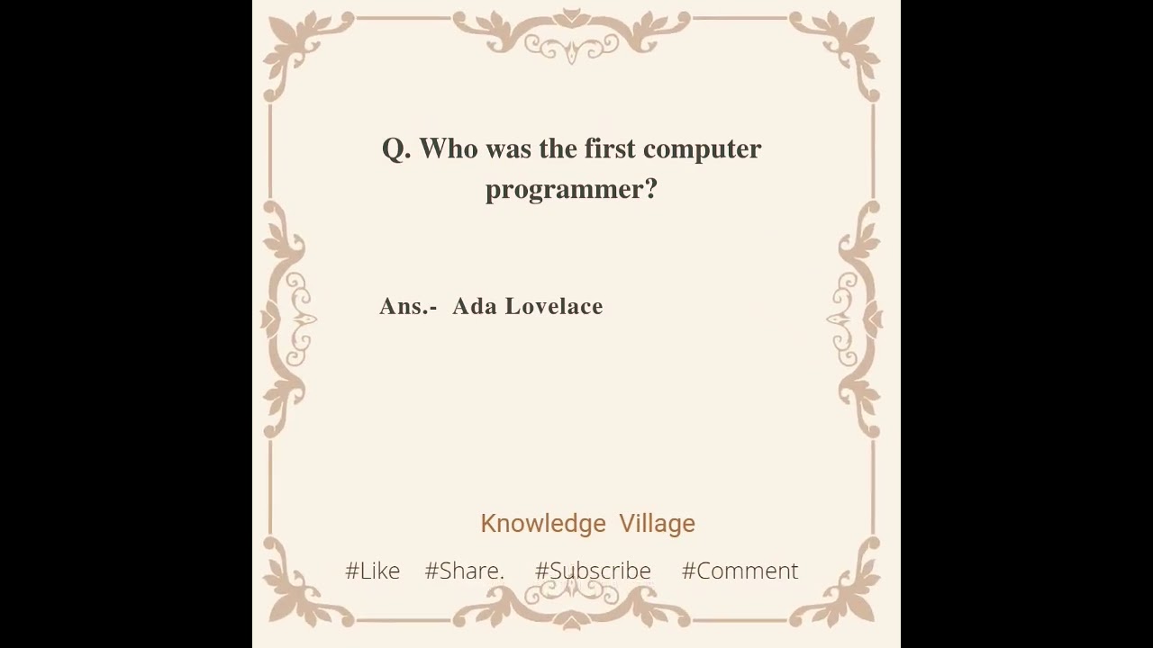 Who was the first computer programmer?