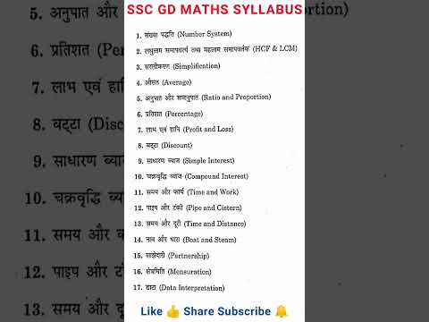 ssc gd 2023 math syllabus | ssc gd new syllabus 2023 | ssc gd 2023 | ssc gdsyllabus | #shorts