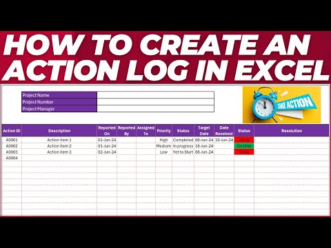 How To Create An Action Item Log Template In Excel