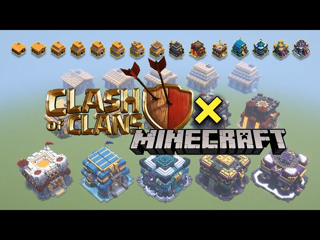 Clash of Clans lv.1-15 Town Hall Minecraft Map