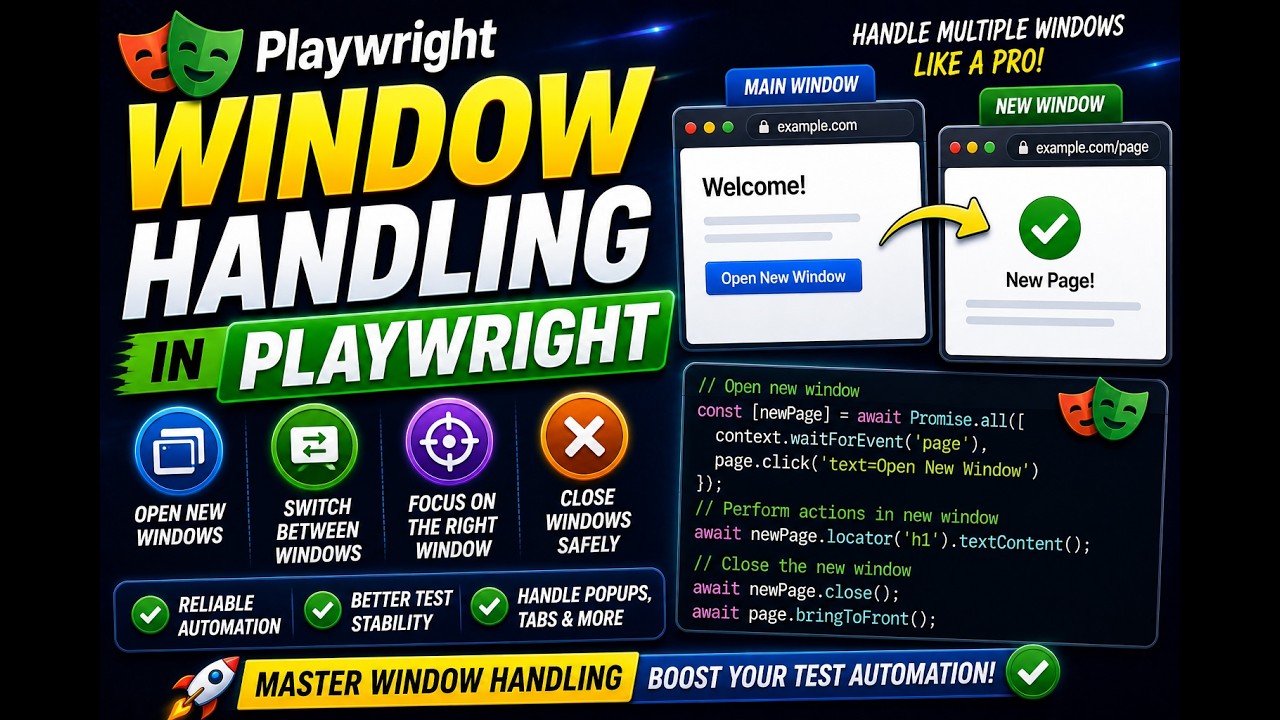Playwright Tutorial 10 : Handling Multiple Windows in Playwright