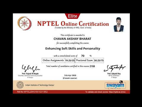 NPTEL Certificate