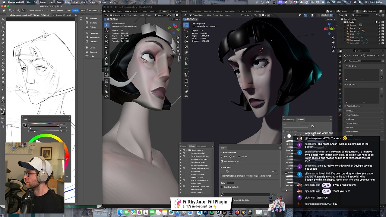 Stylized art study and chatting ✏️