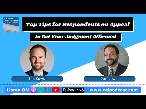 Top Tips for Respondents on Appeal to Get Your Judgment Affirmed