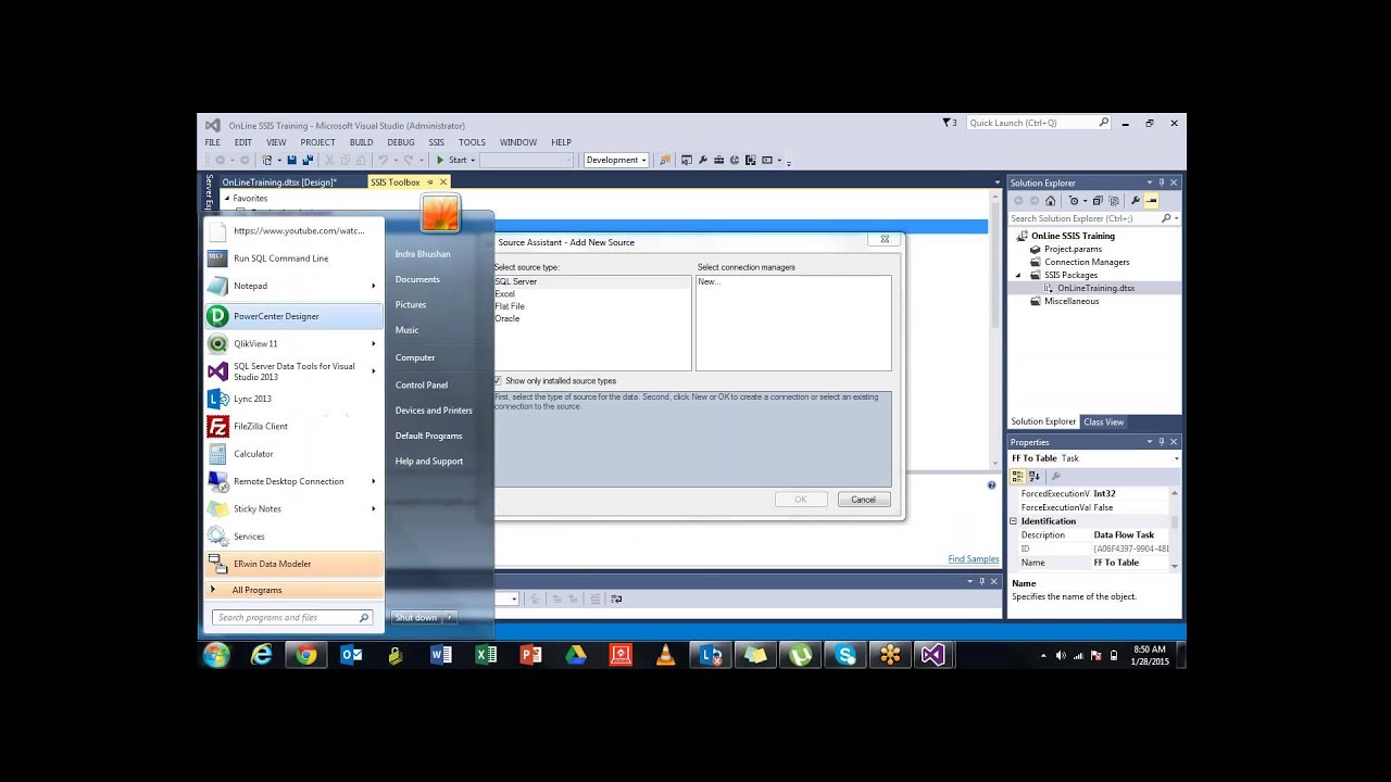 InfoShapes Technologies - MSBI Online Course - SQL Server Integration Services - First SSIS ETL Map