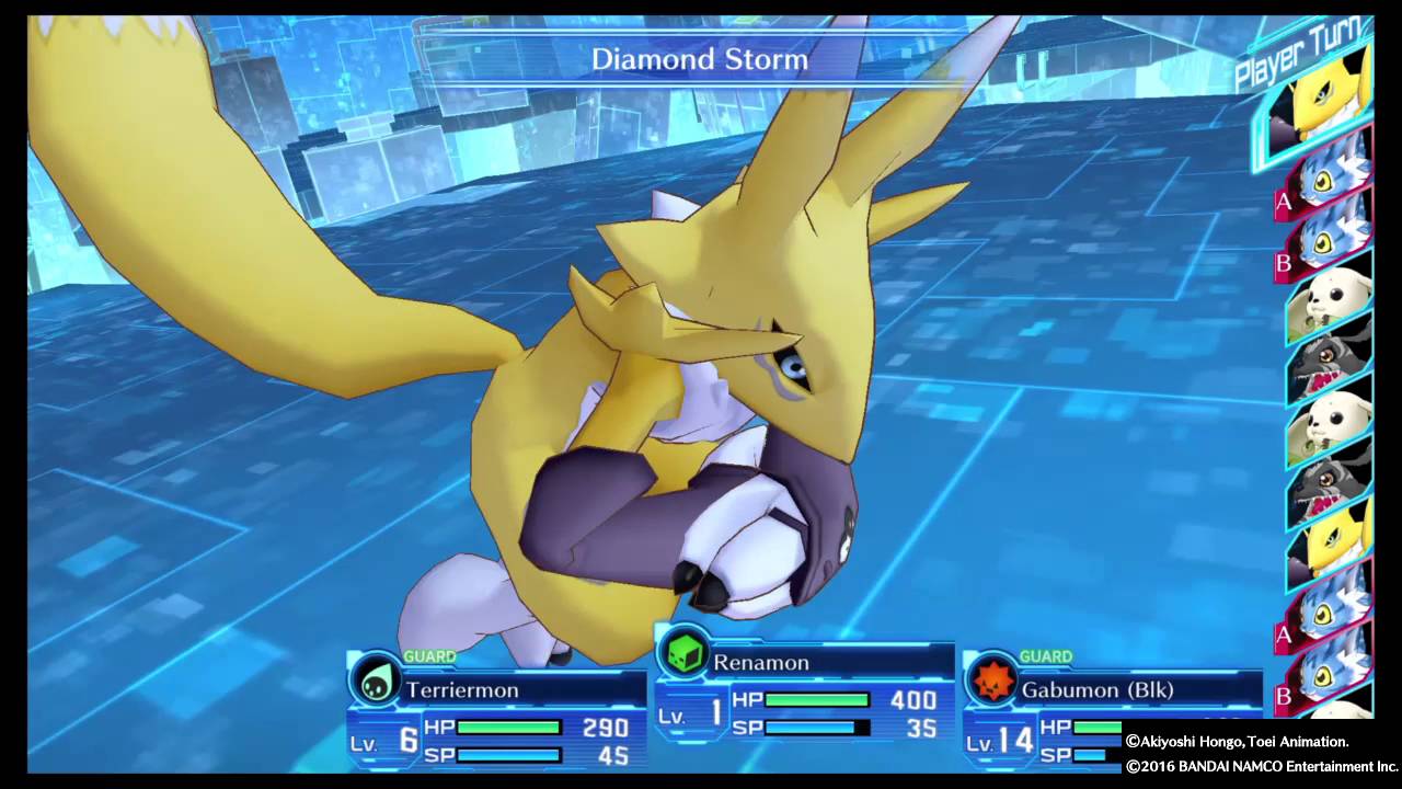 Renamon haciendo Diamond Storm [Digimon Story Cyber Sleuth]
