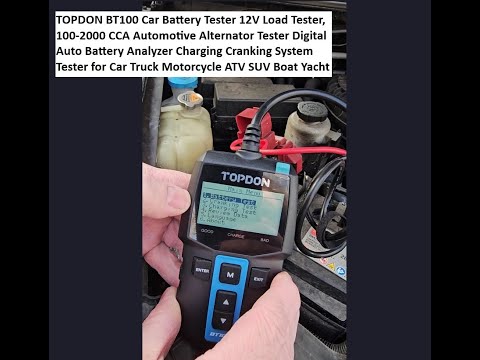 TOPDON BT100 Car Battery Tester 12V Load Tester, 100-2000 CCA Automotive Alternator Tester Digital